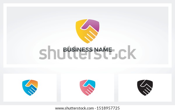 Combination Handshake Shield Logo Design Stock Vector (Royalty Free ... Combination Handshake Shield Logo Design Stock Vector (Royalty Free ...