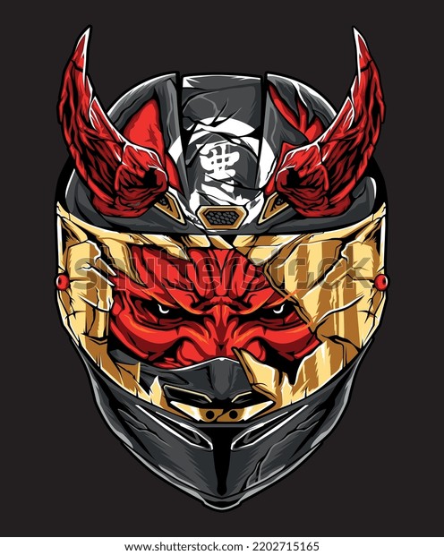 Combination Helmet Devil Skull Designs Stock Vector (Royalty Free ...