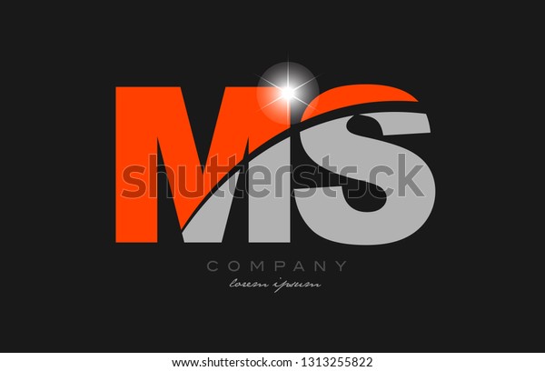 Combination Letter Ms M S Grey Stock Vector (Royalty Free) 1313255822 ...
