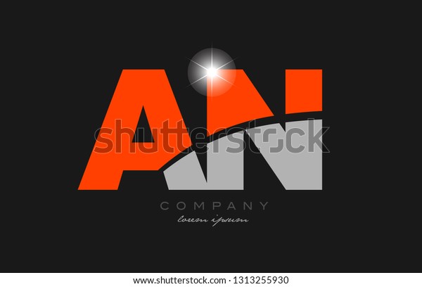 Combination Letter N Grey Orange Color Stock Vector (Royalty Free ...