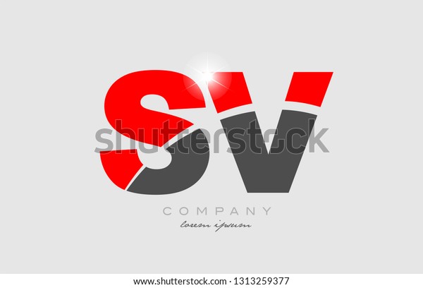 Combination Letter Sv S V Grey Stock Vector (Royalty Free) 1313259377