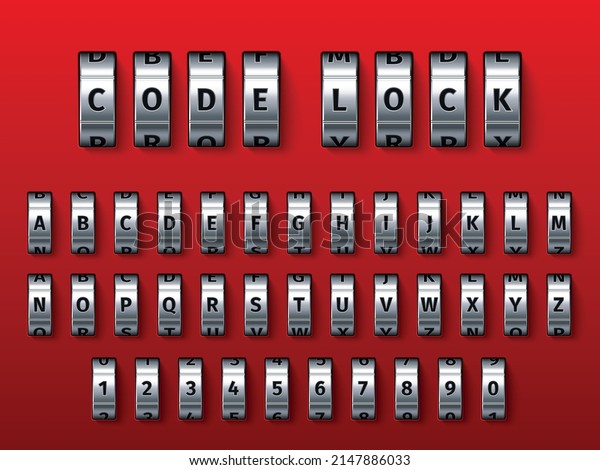 Combination Lock Font Padlock Safe Coding Stock Vector (Royalty Free ...