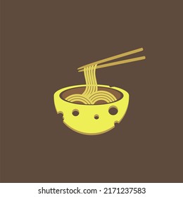 Combination Logo Between Ramen Cheese Stock Vector (Royalty Free ...