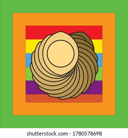 Combination Oval Shape Rotated That Resembles Stock Vector (Royalty ...