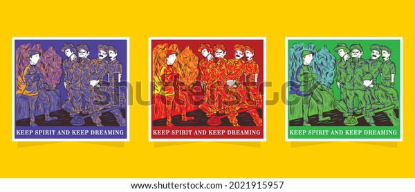 Combination Poster Templates Illustration Group People Stock Vector ...