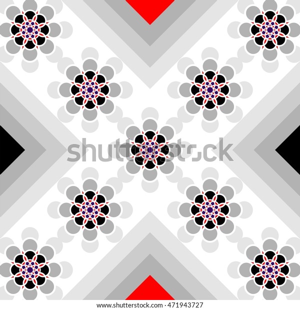 Combination Square Round Shapes Symmetrical Geometric Stock Vector ...