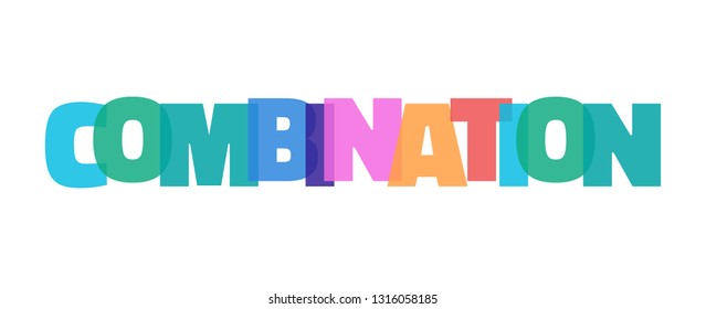 Combination Word Concept Combination On White Stock Vector (Royalty ...