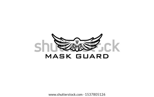 combine designs logo mask and eagle