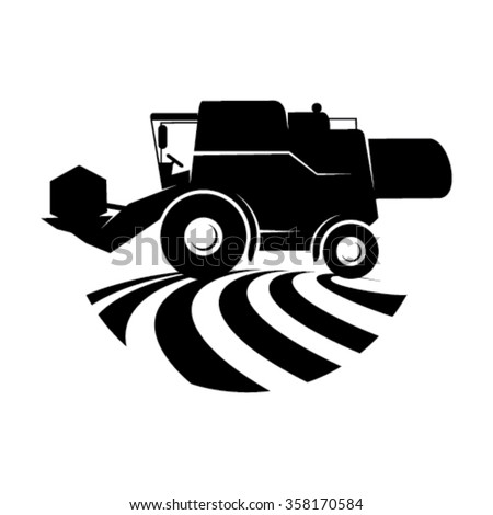 Combine Harvester Field Stock Vector (Royalty Free) 358170584 ...