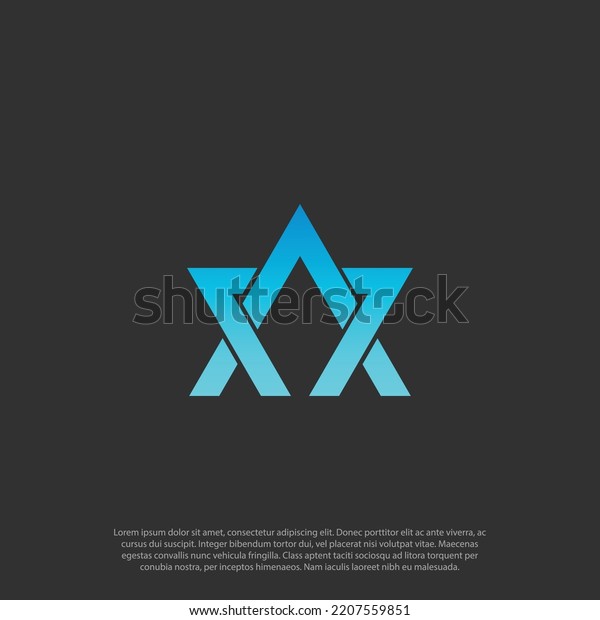 Combine Letter Star Shape Modern Gradient Stock Vector (Royalty Free ...