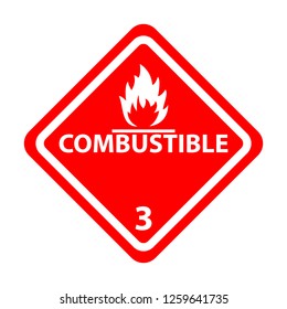 Combustible Chemical Warning Sign Dangerous Goods Stock Vector (Royalty ...