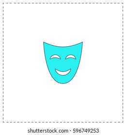 Comedy Mask Outline Vector Icon Black Stock Vector (Royalty Free) 596749253