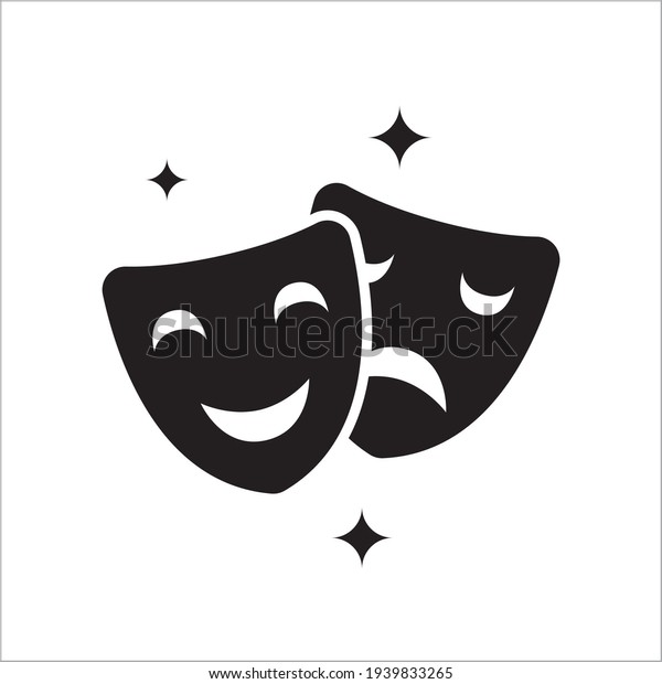 Comedy Tragedy Theater Masks Vector Template Stock Vector (Royalty Free ...