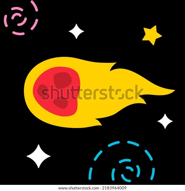 Comet Cartoon Retro Animation Style Vector: เวกเตอร์สต็อก (ปลอดค่า ...