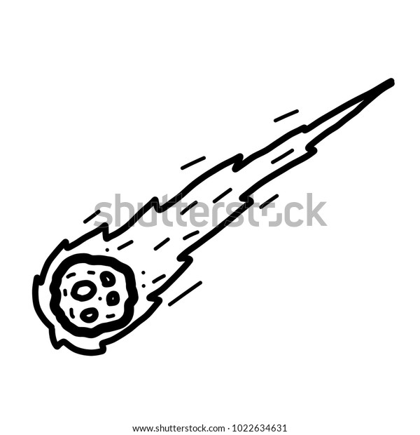 Comet Cartoon Vector Illustration Black White Stock Vector (Royalty ...