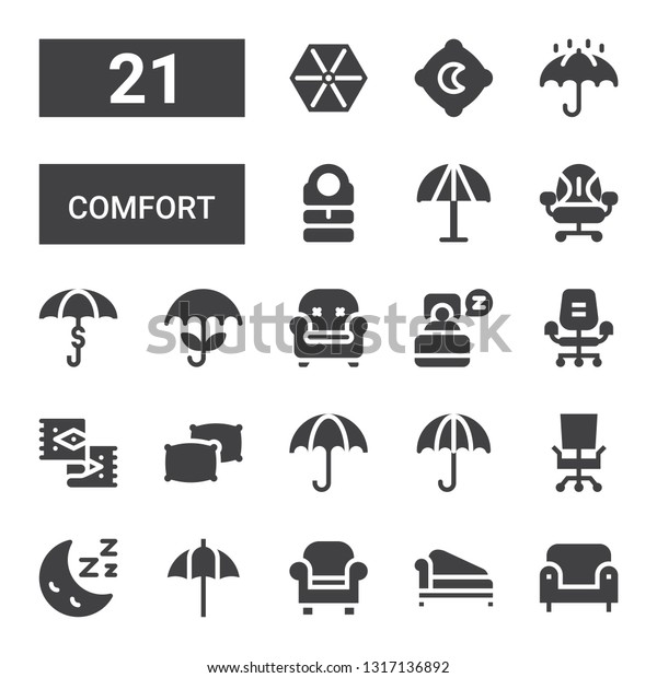 Comfort Icon Set Collection 21 Filled Stock Vector (Royalty Free ...