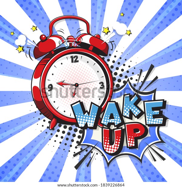 Comic Alarm Clock Expression Speech Bubble Stock Vector (Royalty Free ...