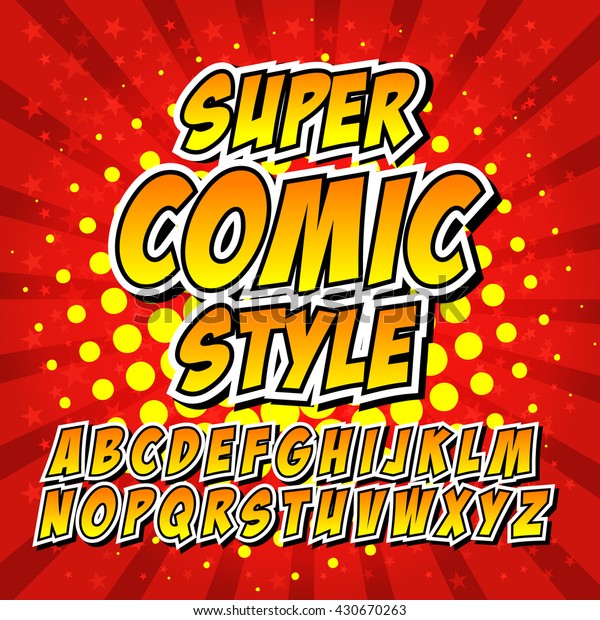Comic Alphabet Set Letters Kids Illustrations Stock Vector (Royalty ...