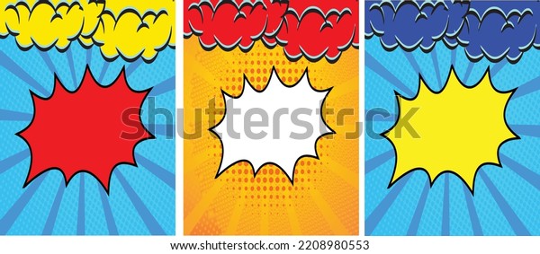 Comic Art Book Cover Design Stock Vector (Royalty Free) 2208980553 ...