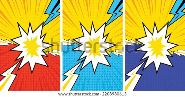Comic Art Book Cover Design Stock Vector (Royalty Free) 2208980613 ...