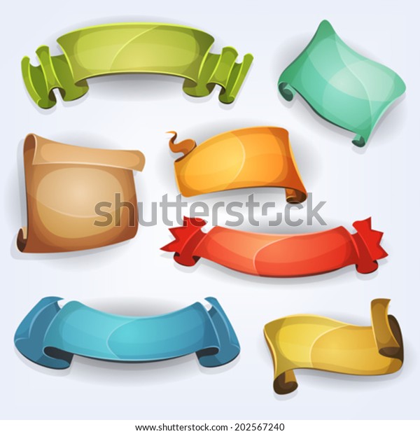 Comic Banners Illustration Set Various Cartoon Stock Vector (Royalty ...