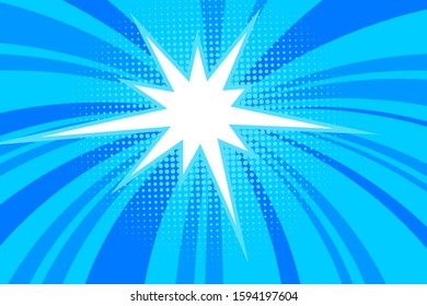 Comic Blue Sunbeam Background Retro Pop Stock Vector (Royalty Free ...