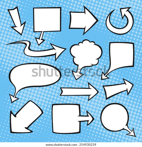 Comic Book Arrows Banners On Halftone Stock Vector (Royalty Free ...