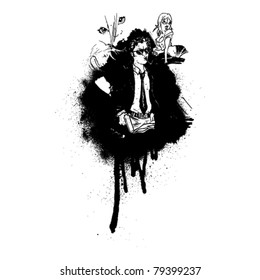 Comic Book Spray Paint Illustration Raster Stock Illustration 93982429