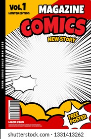 Comic Book Cover Page Template Design Stock Vector (Royalty Free ...