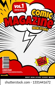 Comic Book Cover Page Template Design Stock Vector (Royalty Free ...