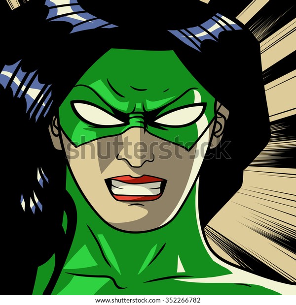 Comic Book Green Stylized Superhero Pop Stock Vector (Royalty Free ...