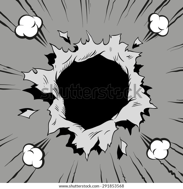 Comic Book Hole Vector Illustration Stock Vector (Royalty Free) 291853568