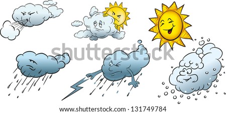 Comic Book Illustrations Weather Forecast Stock Vector (Royalty Free ...