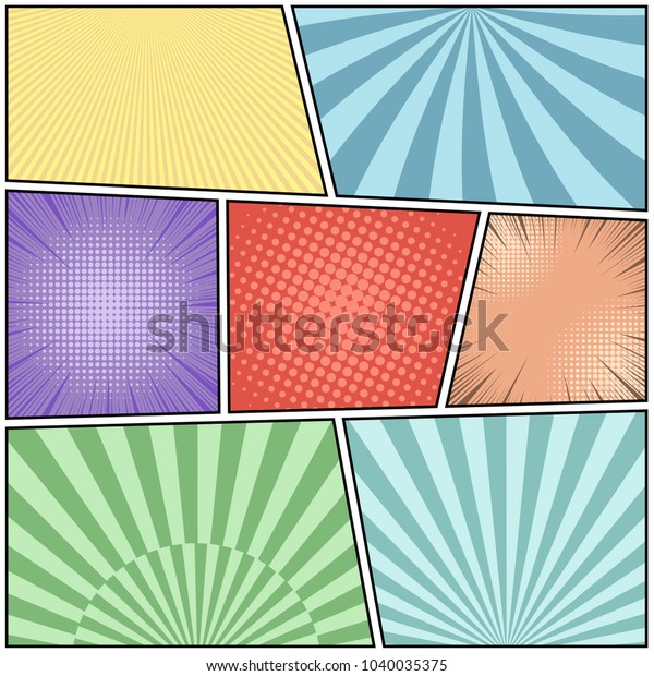 Comic Book Light Background Halftone Rays Stock Vector (Royalty Free ...