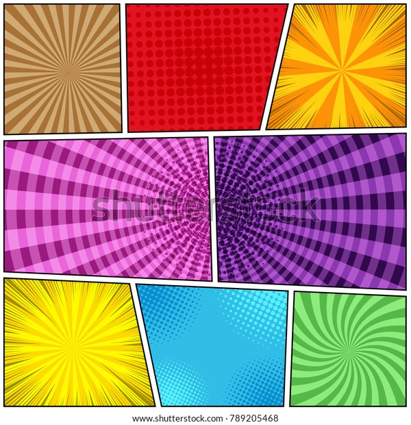 Comic Book Page Background Colorful Templates Stock Vector (Royalty ...