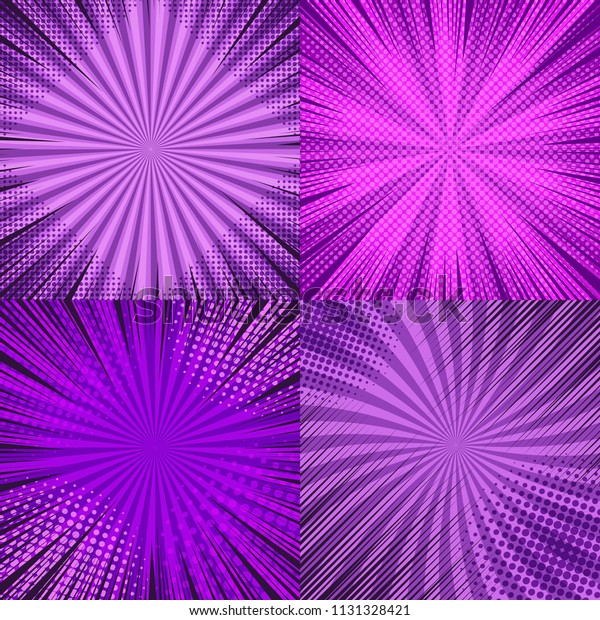 Comic Book Page Bright Backgrounds Collection Stock Vector (Royalty ...