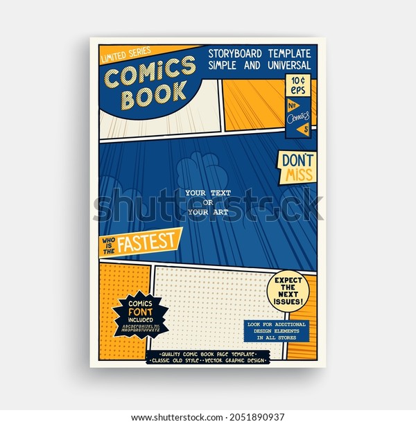 Comic Book Page Template Classic Storyboard Stock Vector (Royalty Free ...