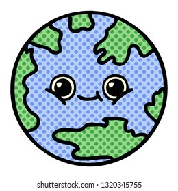 Comic Book Style Cartoon Planet Earth Stock Illustration 1368966416
