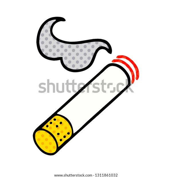 Comic Book Style Cartoon Smoking Cigarette Stock Vector (Royalty Free ...