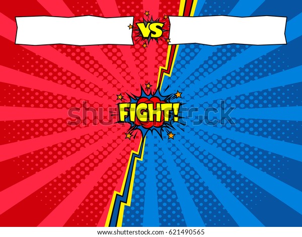 Comic Book Versus Fight Intro Background Stock Vector (Royalty Free ...