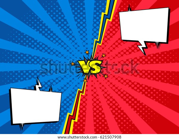 Comic Book Versus Fight Intro Background Stock Vector (Royalty Free ...