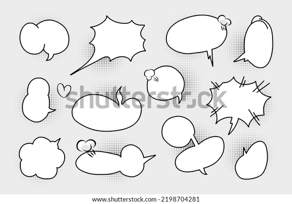 Comic Bubbles Design Purposes Stock Vector (Royalty Free) 2198704281 ...