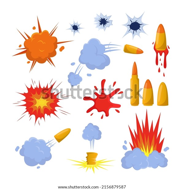 Comic Bullet Trace Holes Cartoon Illustration: เวกเตอร์สต็อก (ปลอดค่า ...