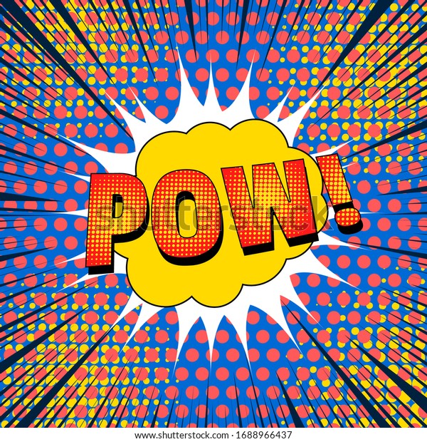 Comic Burst Concept Pow Wording Speech Stock Vector (Royalty Free ...