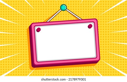 Comic Cartoon Blank Sign Board Background Stock Vector (Royalty Free ...
