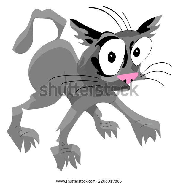 Comic Cat Funny Illustration Funny Scared Stock Vector (Royalty Free ...