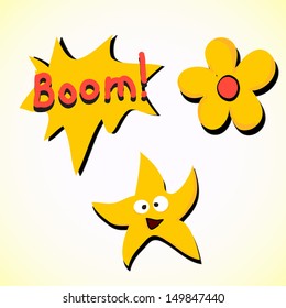 Comic Characters Boom Star Flower Stock Vector (Royalty Free) 149847440 ...