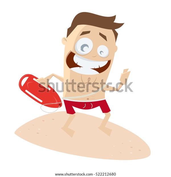Comic Clipart Happy Lifeguard Stock Vector (Royalty Free) 522212680 ...