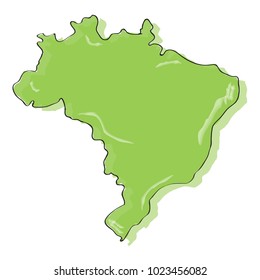 Comic Drawing Map Brazil: vector de stock (libre de regalías ...