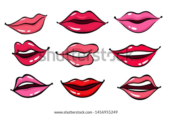 Comic Female Lips Female Lips Cartoon Stock Vector (Royalty Free ...